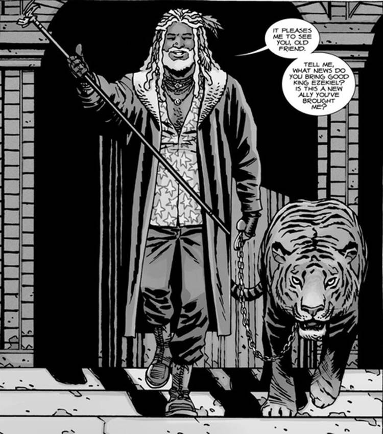 Kirkman Talks Bringing Walking Dead's Ezekiel and Shiva to Life