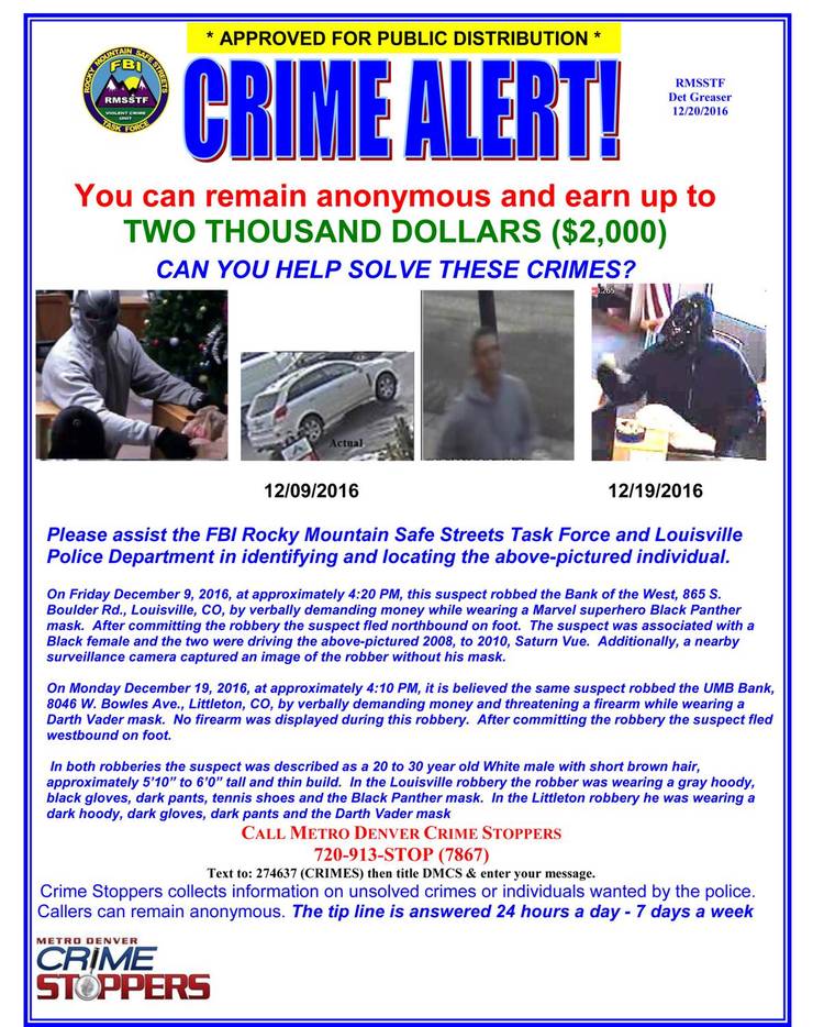 FBI Seeks Colorado's 'Comic-Con Bandit'