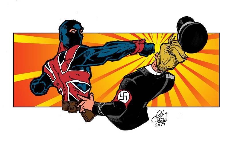 Line it is Drawn: Superheroes Punching Nazis