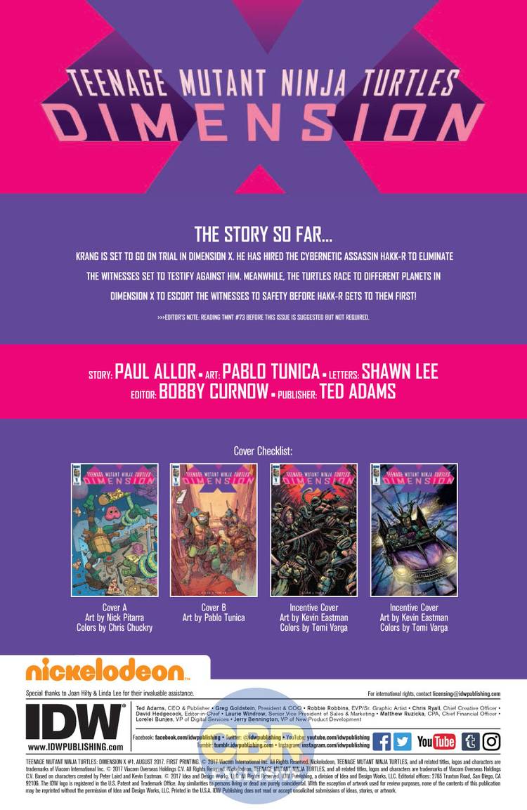 EXCLUSIVE PREVIEW: Teenage Mutant Ninja Turtles: Dimension X #1