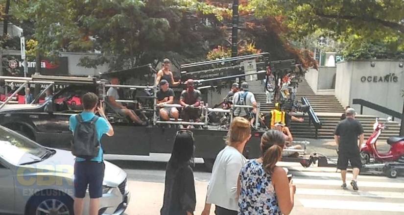 Wade Wilson Rides Scooter in Deadpool 2 Set Photos