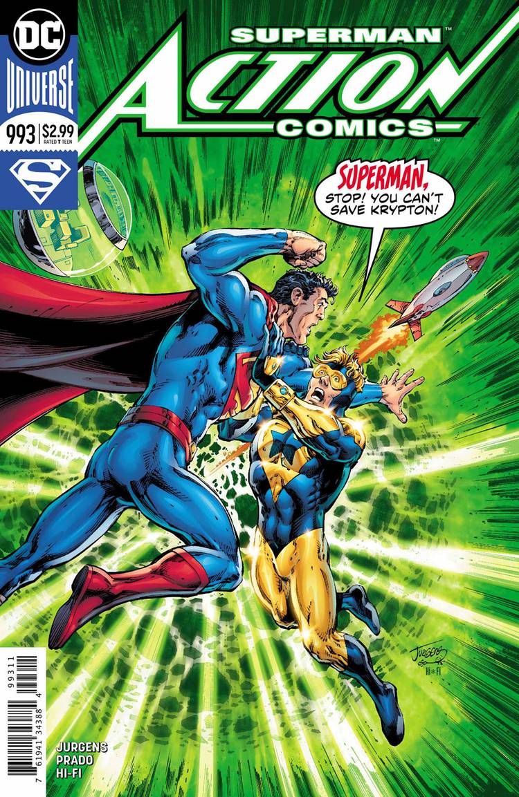 Superman, Booster Gold Travel to pre-explosion Krypton for Rebirth answers