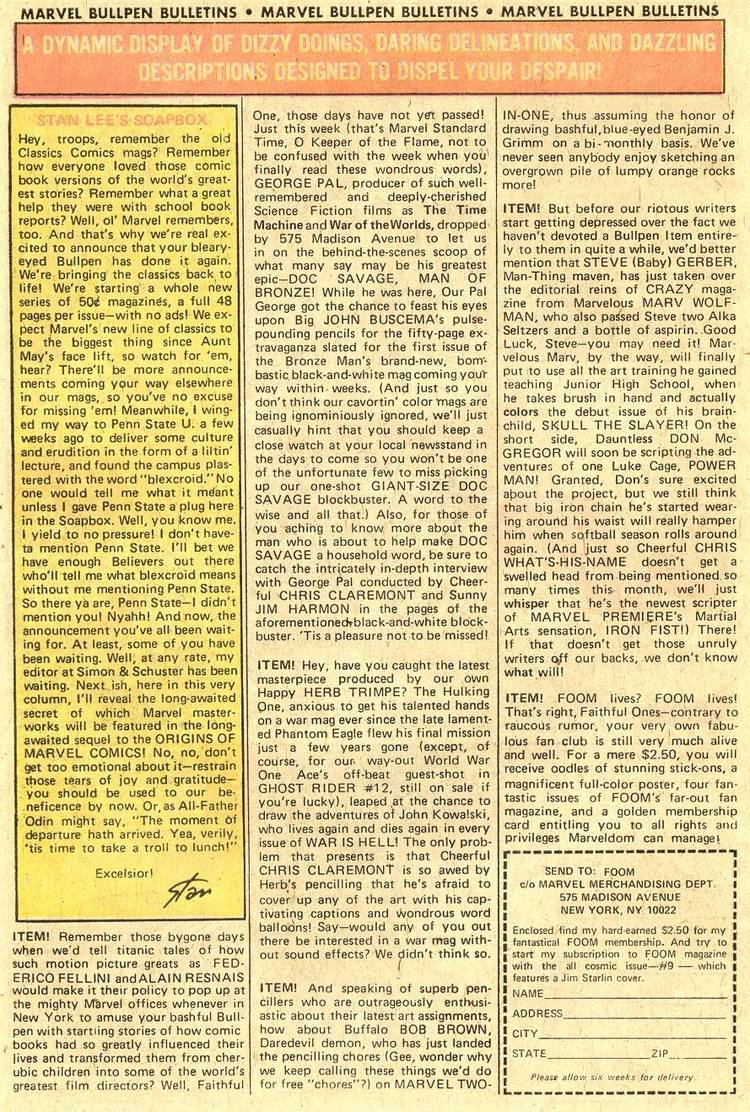 Marvel's Bullpen Bulletins, From A to Z!