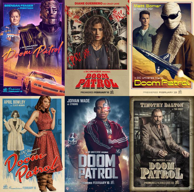DC Universe: Doom Patrol Character Posters, Debut Date Revealed