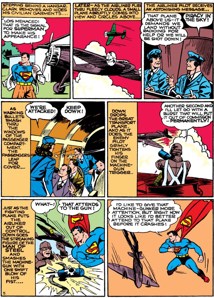 When Did Superman First Save An Airplane in the Comics?