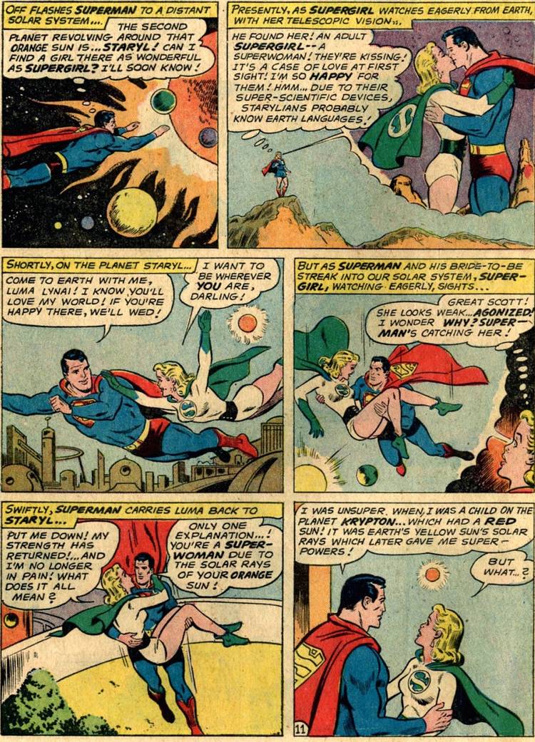 How Do Suns of Other Colors Affect Superman?
