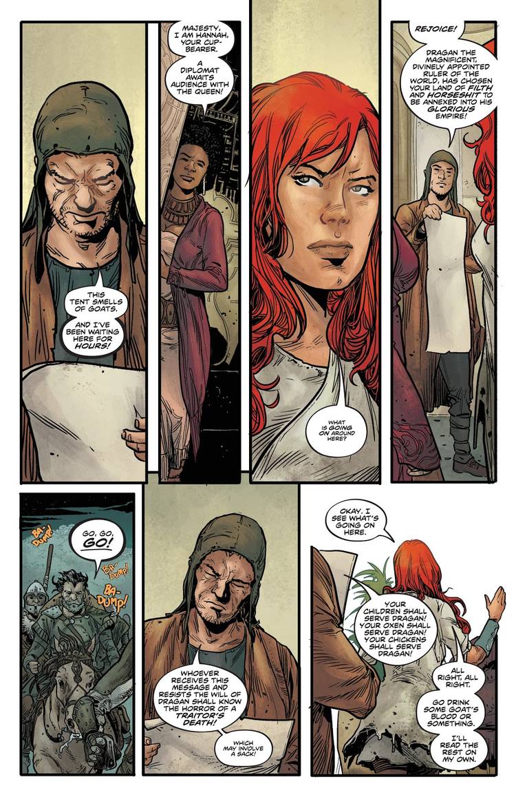Our Red Sonja At War, As Only Mark Russell Could Tell It