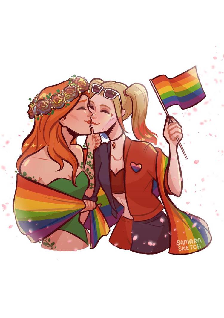 10 Pieces Of Harley Quinn/Poison Ivy Fan Art That Are Crazy Romantic
