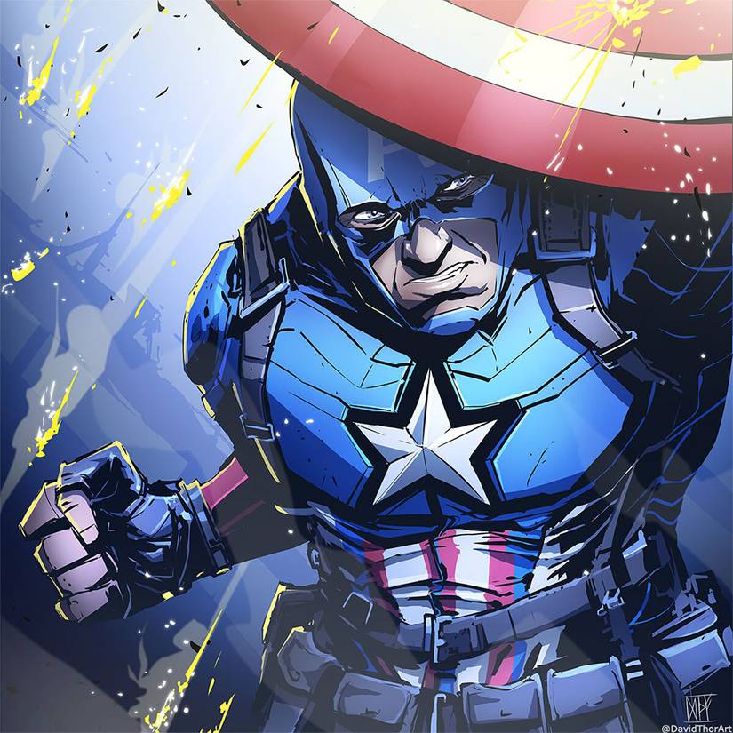 how to color captain america