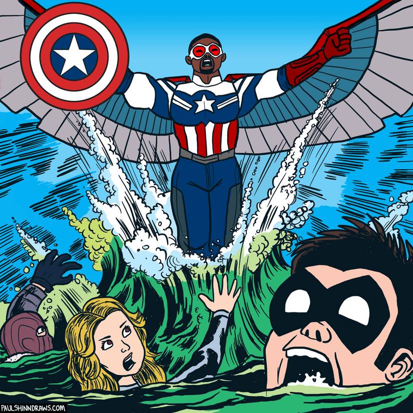 Line it is Drawn: The New Captain America Takes Over Classic Comic Covers