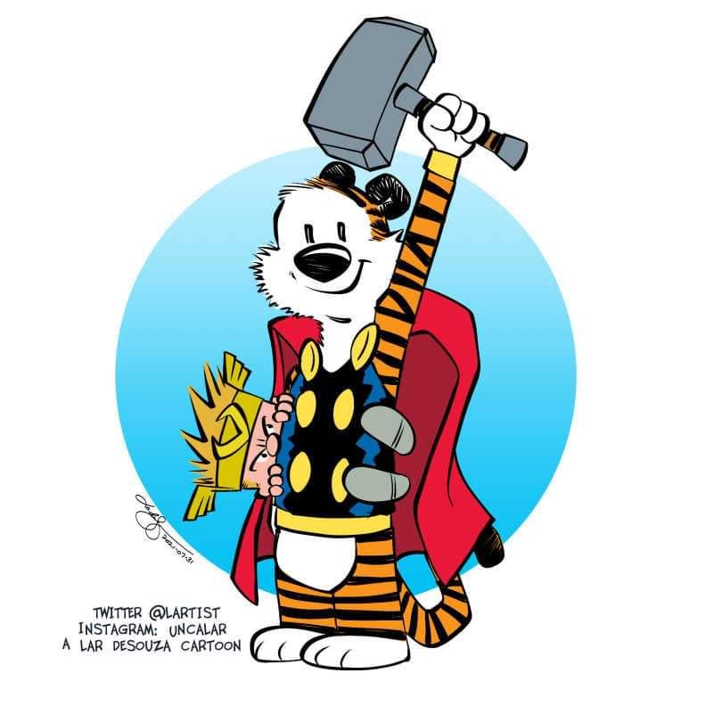 Calvin and Hobbes Viral Comic Ponders If They Are Worthy of Thor's Hammer