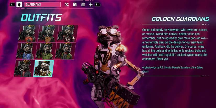 Guardians of the Galaxy: Where To Find Every Outfit For Rocket