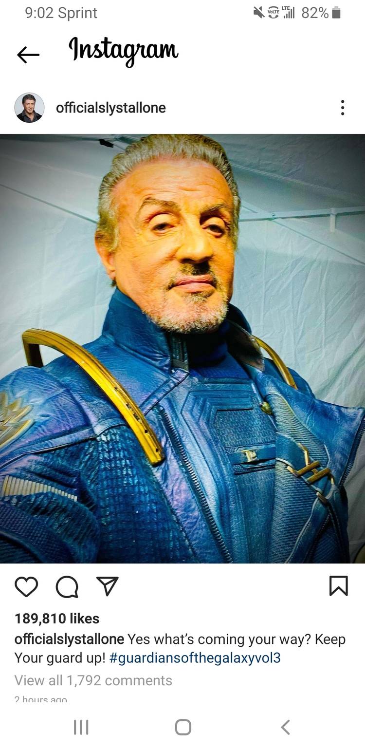 Stallone Hypes GotG 3 Return With a New Costume Debut