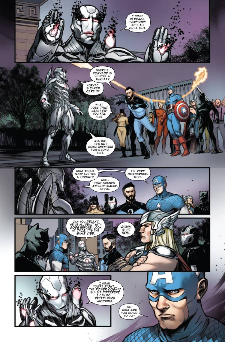 The Avengers Finally Confront Iron Man's 'Iron God' Incarnation