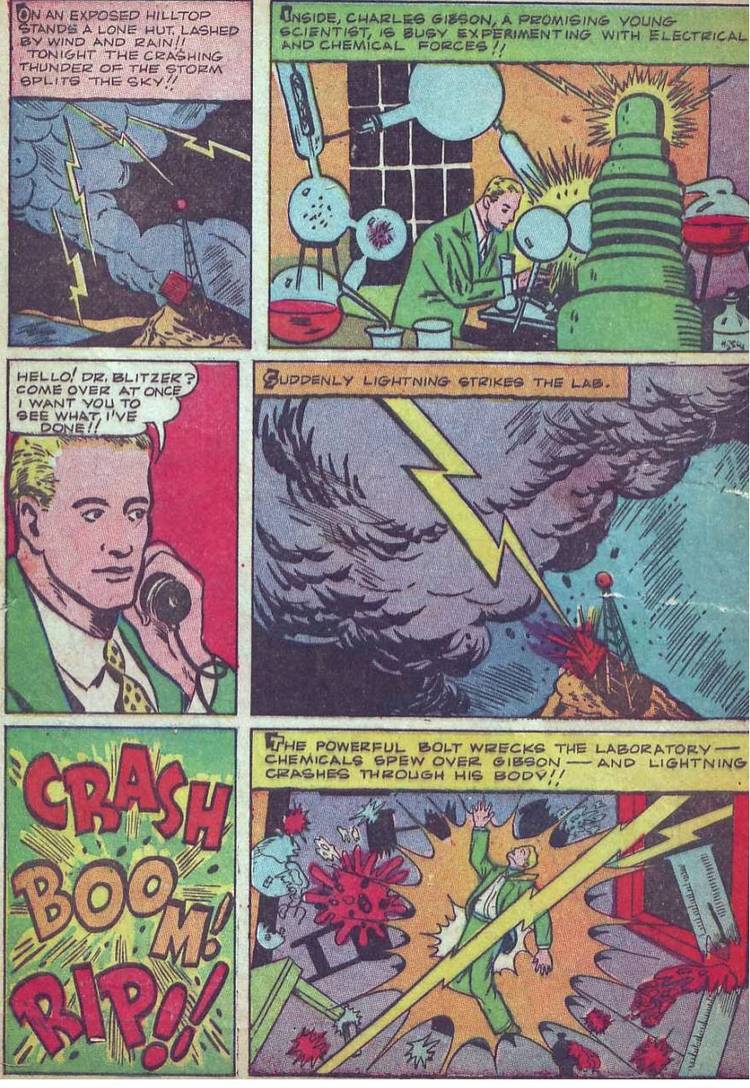 The First Superhero to Gain Superpowers From a Science Accident