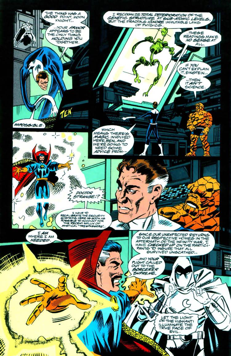 Doctor Strange and Reed Richards Cured Moon Knight of a Demon Infestation