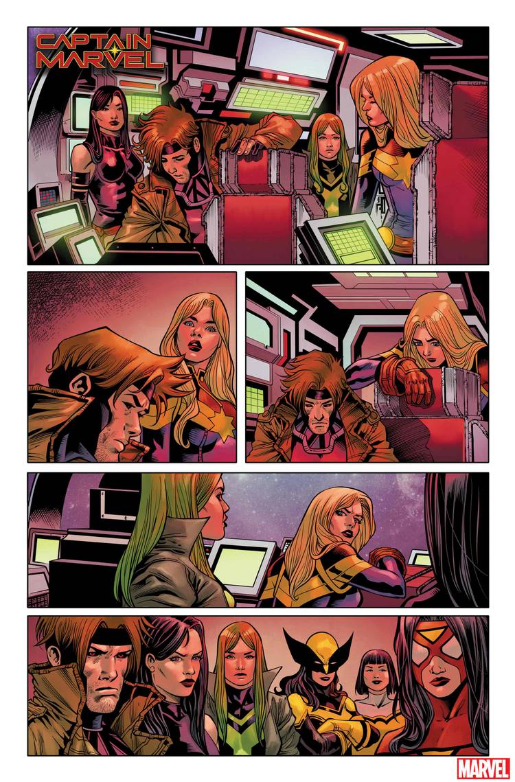 Thompson's Captain Marvel and the X-Men Battle a Brood Empire