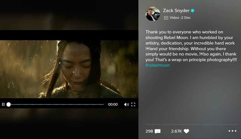 Brief Rebel Moon Sneak Peek Showcases Zack Snyder Visual Style