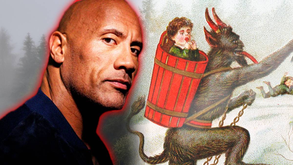 Dwayne Johnson Challenges Krampus in a Tense Red One Image