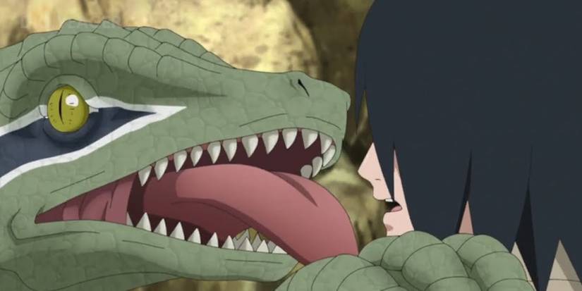 Sasuke's Story Turns Meno Into His Dinosaur Sidekick