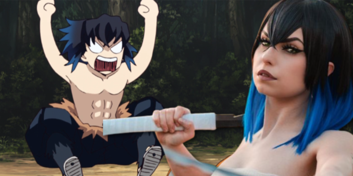 Demon Slayer's Inosuke Intimidates as a Fierce Girl in an Epic Cosplay