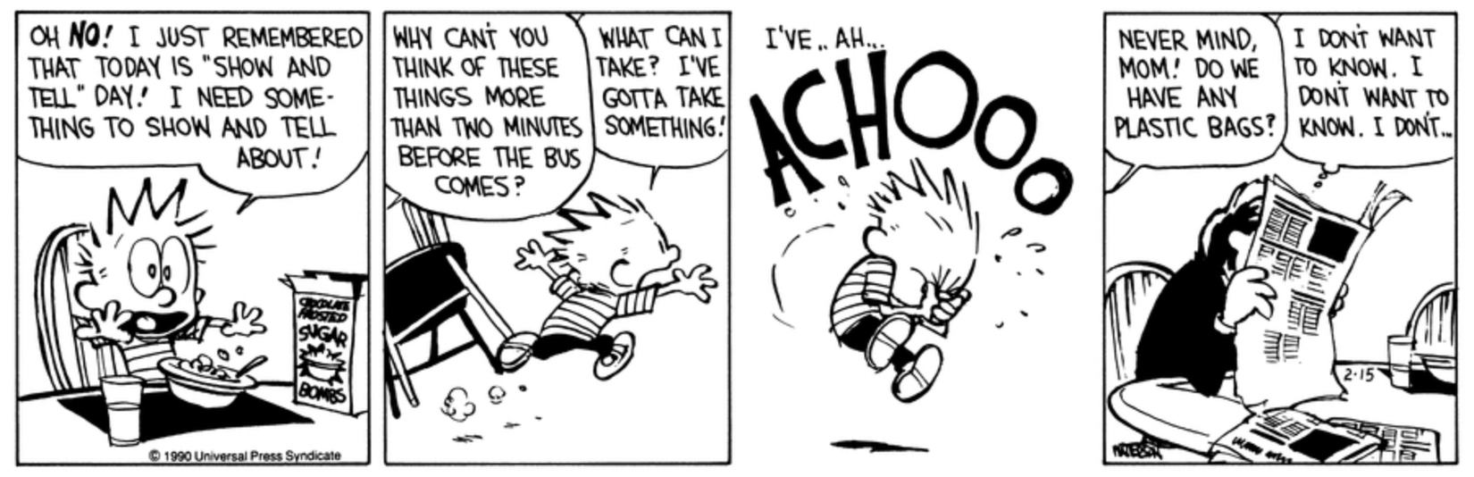 Calvin’s Most Creative Show-and-Tell Items in Calvin and Hobbes