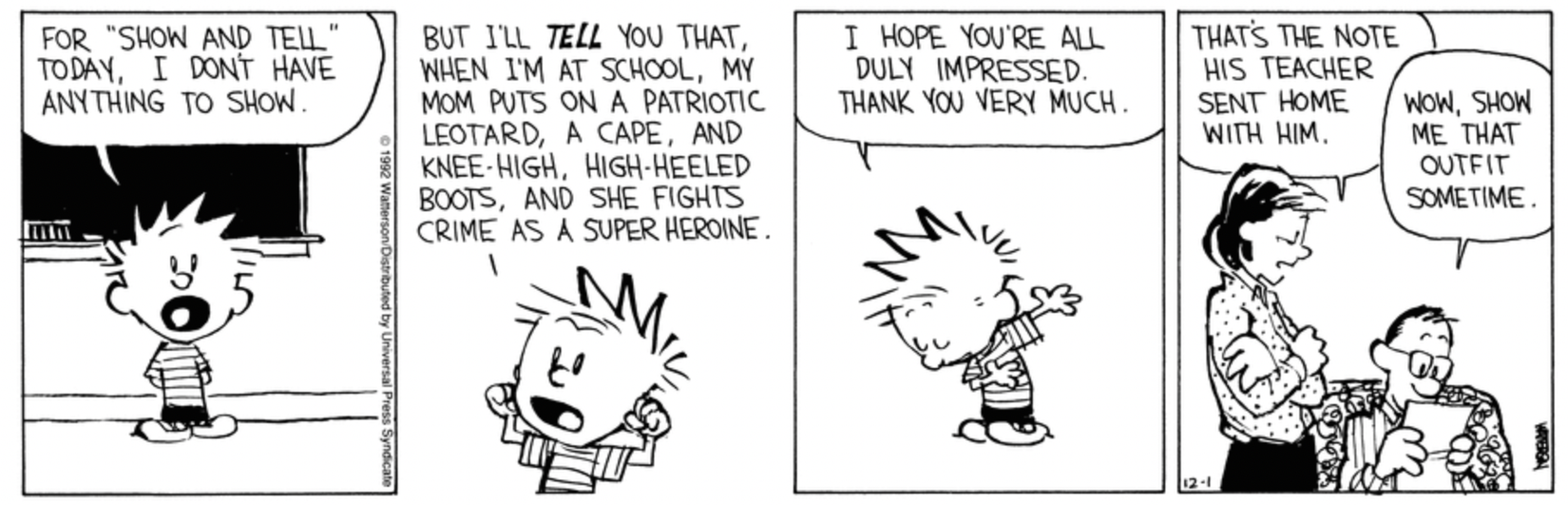 Calvin’s Most Creative Show-and-Tell Items in Calvin and Hobbes
