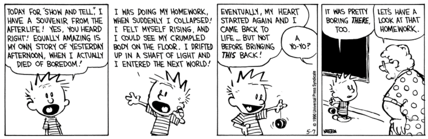 Calvin’s Most Creative Show-and-Tell Items in Calvin and Hobbes