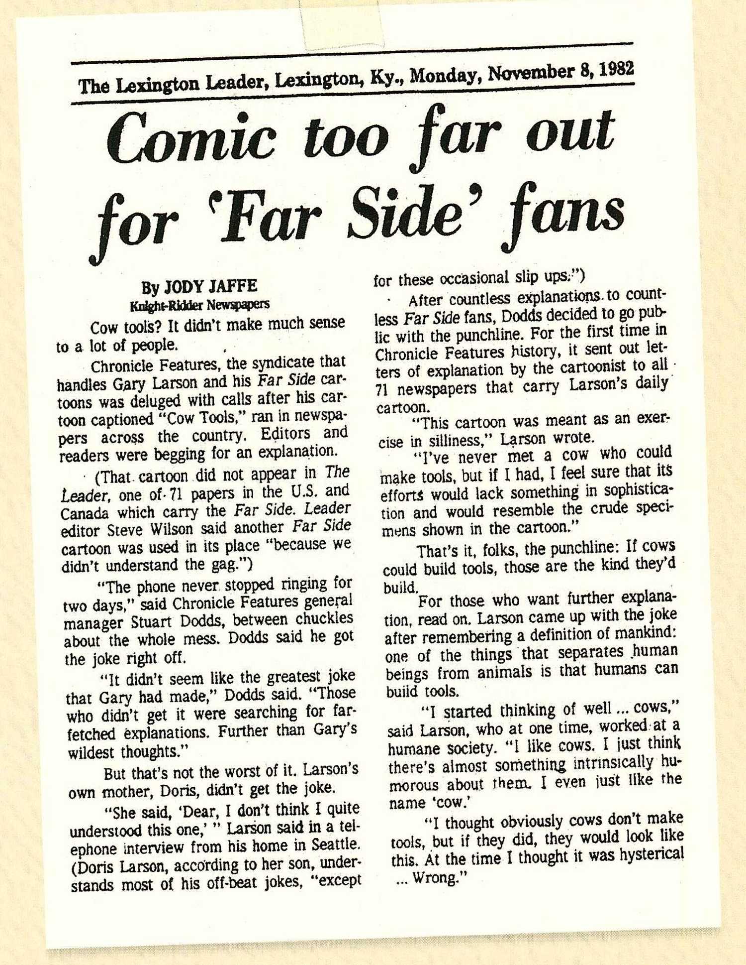 Did The Far Side Once Explain a Joke to Each Newspaper That Carried It?