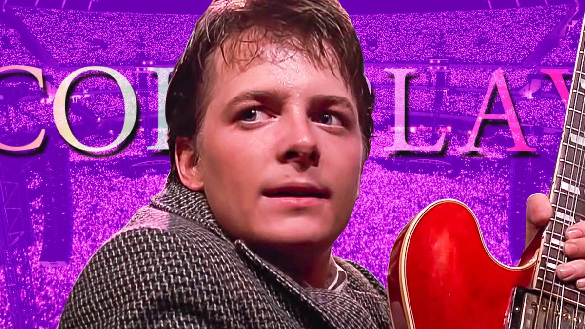 Michael J. Fox Plays Guitar on Stage at Coldplay Show