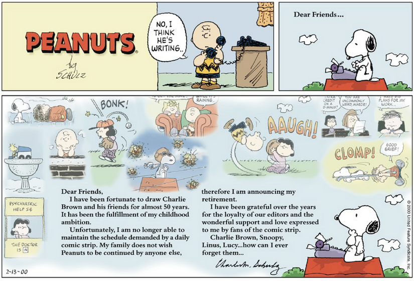 The Story Behind Peanuts' Final Comic Strip