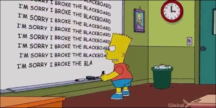bart simpson chalkboard custom