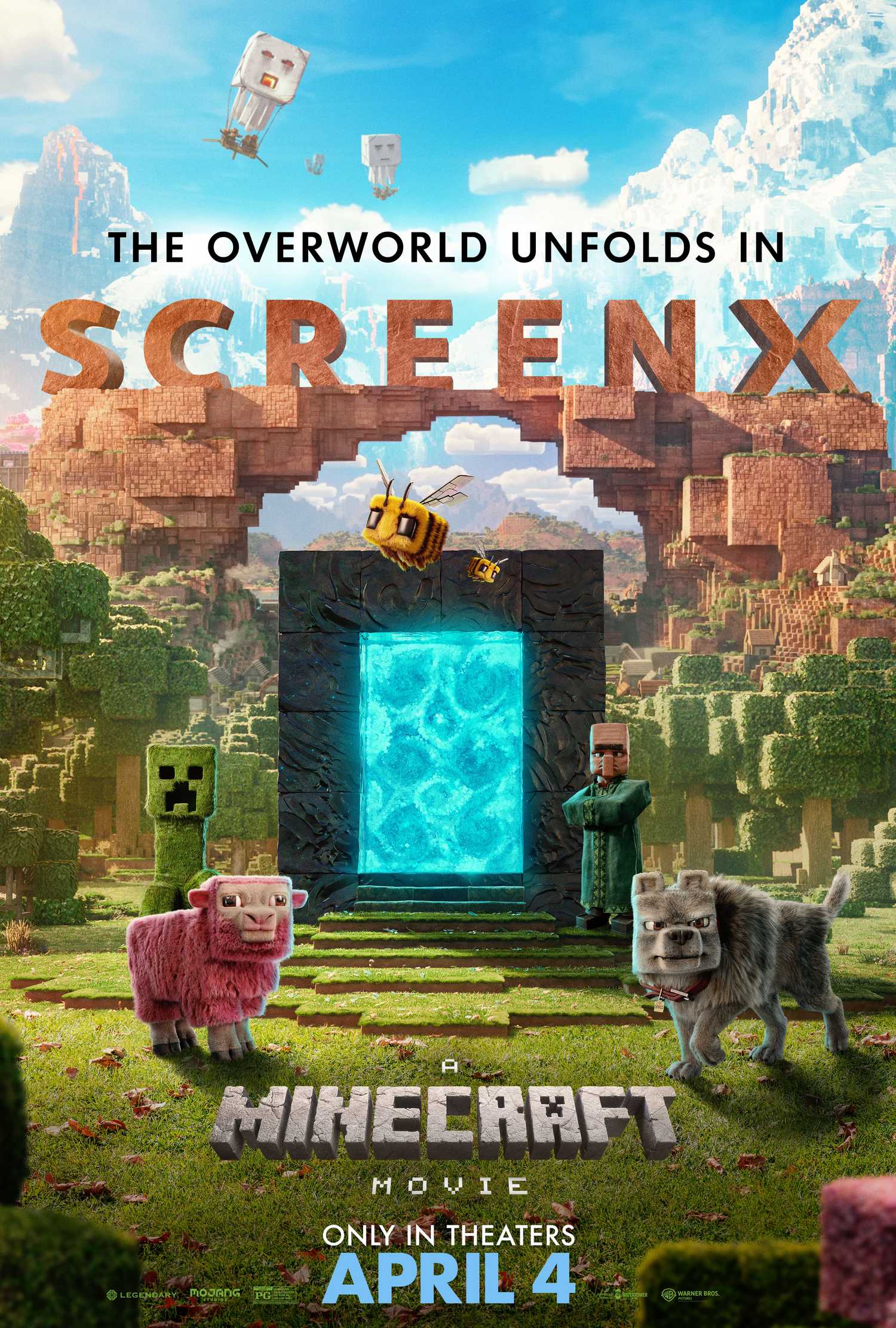 EXCLUSIVE: The Overworld Unfolds in A Minecraft Movie ScreenX Poster