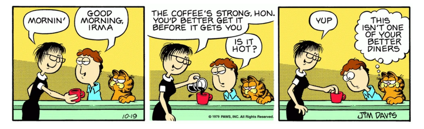 10 Best Garfield Comic Strips Set In Irma's Diner