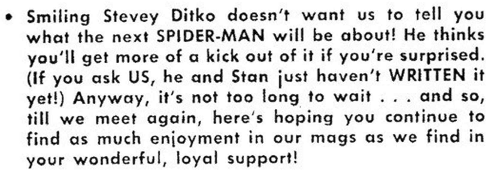 How Steve Ditko Trolled Stan Lee With the Spider-Man Next Issue Blurbs
