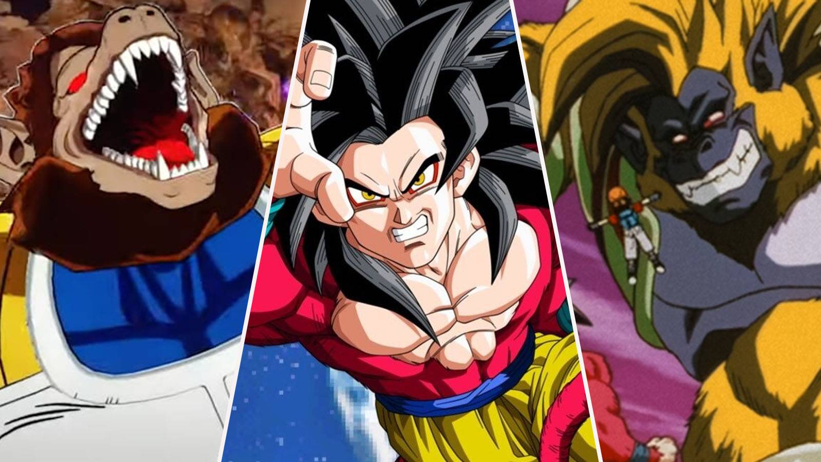 Every Time Goku, Gohan, & Vegeta Went Great Ape in a Dragon Ball Anime
