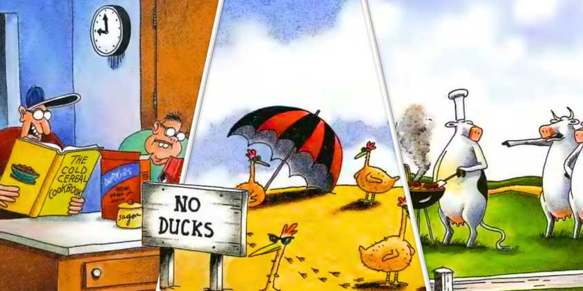 10 Funniest Far Side Comics That Prove Gary Larson Loves Meta Humor