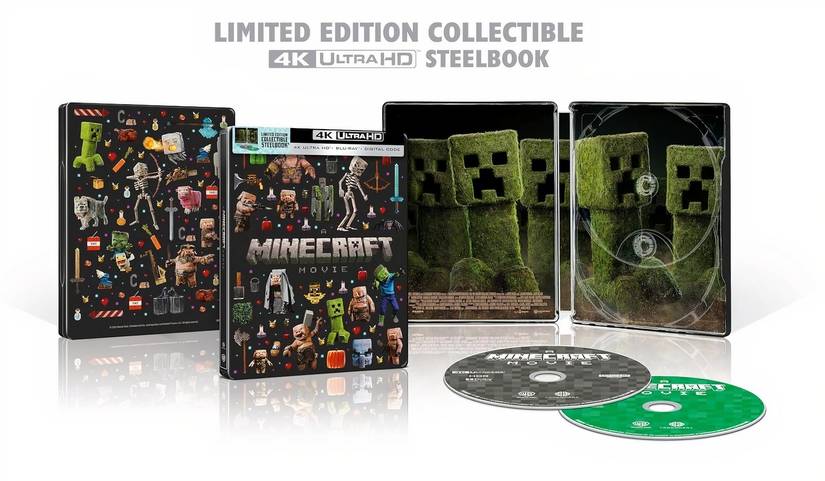A Minecraft Movie Sets Blu-ray & DVD Release Date, Epic Steelbook Cover ...