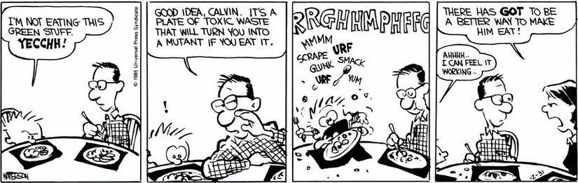 The Best Calvin and Hobbes Comics at the Dinner Table, Ranked