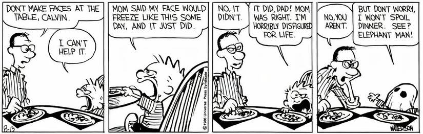 The Best Calvin and Hobbes Comics at the Dinner Table, Ranked