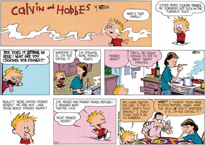 The Best Calvin and Hobbes Comics at the Dinner Table, Ranked