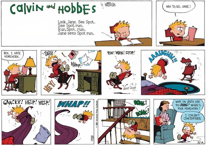 10 Hilarious Calvin and Hobbes Comics About Doing Homework