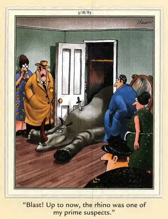 The Funniest Far Side Comics With Detectives and Murder Mysteries