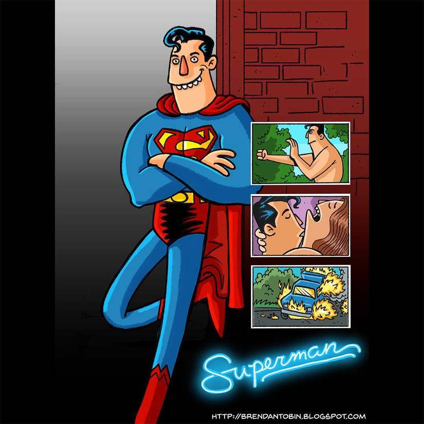 Superman Takes Over Classic Movie Posters in The Line it is Drawn