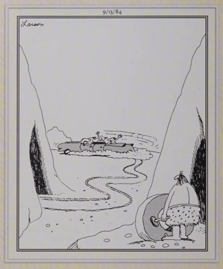 10 Hilarious Far Side Comics About The First Wheel