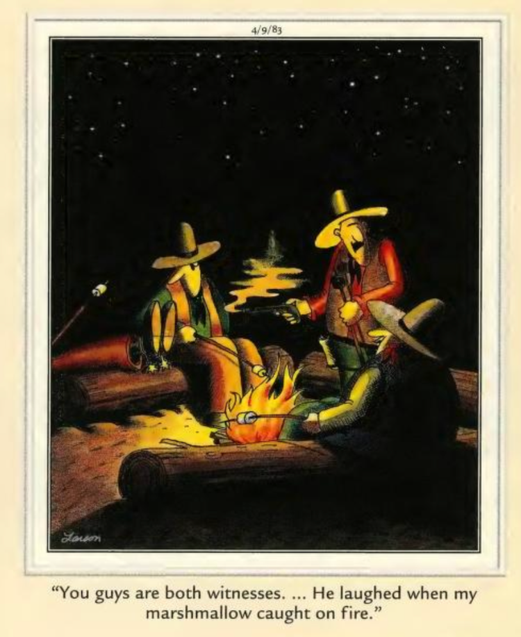 10 Funniest The Far Side Comics Set Around a Campfire, Ranked