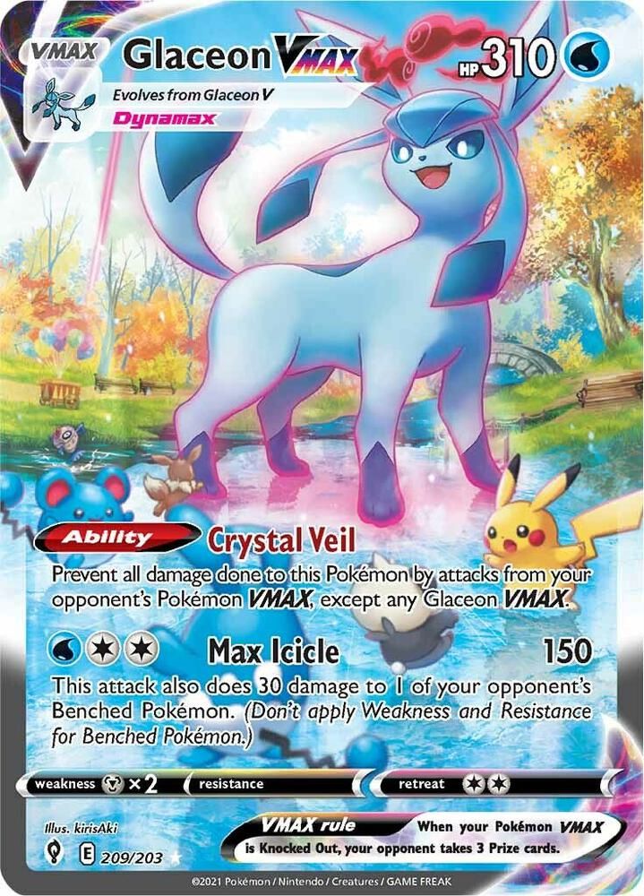 Glaceon VMAX Alternate Art Secret - SWSH07: Evolving Skies Real Time ...