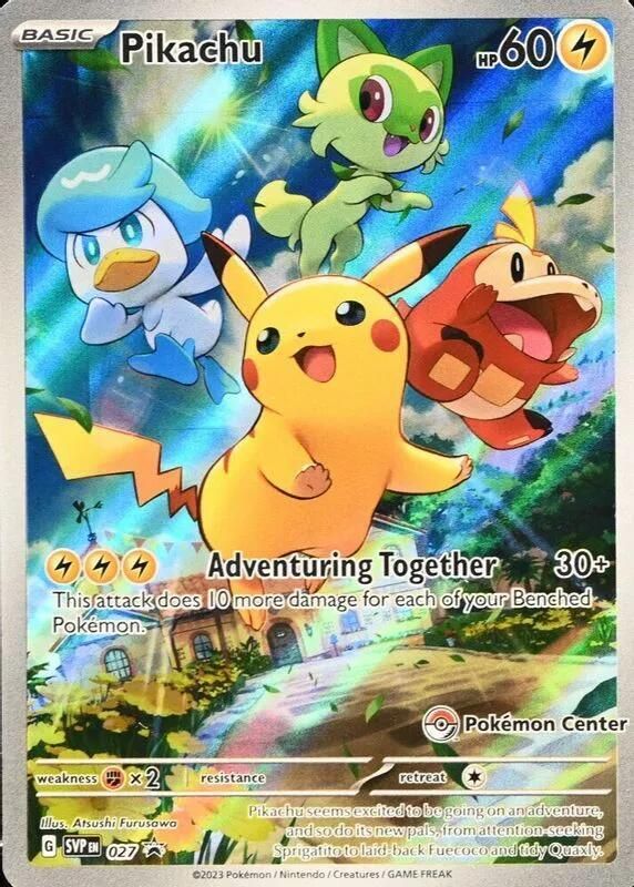 Pikachu 027 Pokemon Center Exclusive - SV: Scarlet & Violet Promo Cards ...