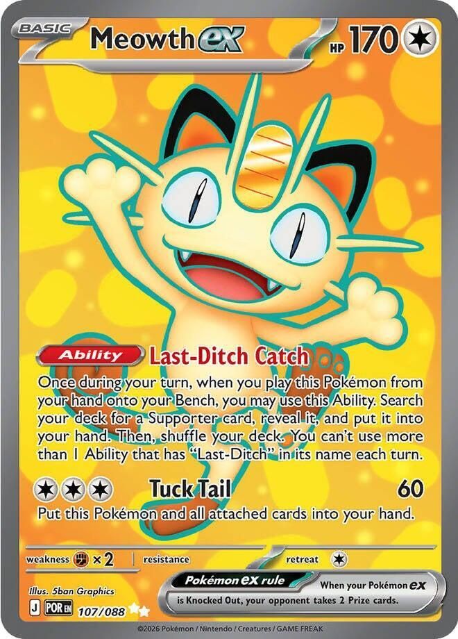 Meowth ex 107 088 - ME03: Perfect Order Real Time Price Data.