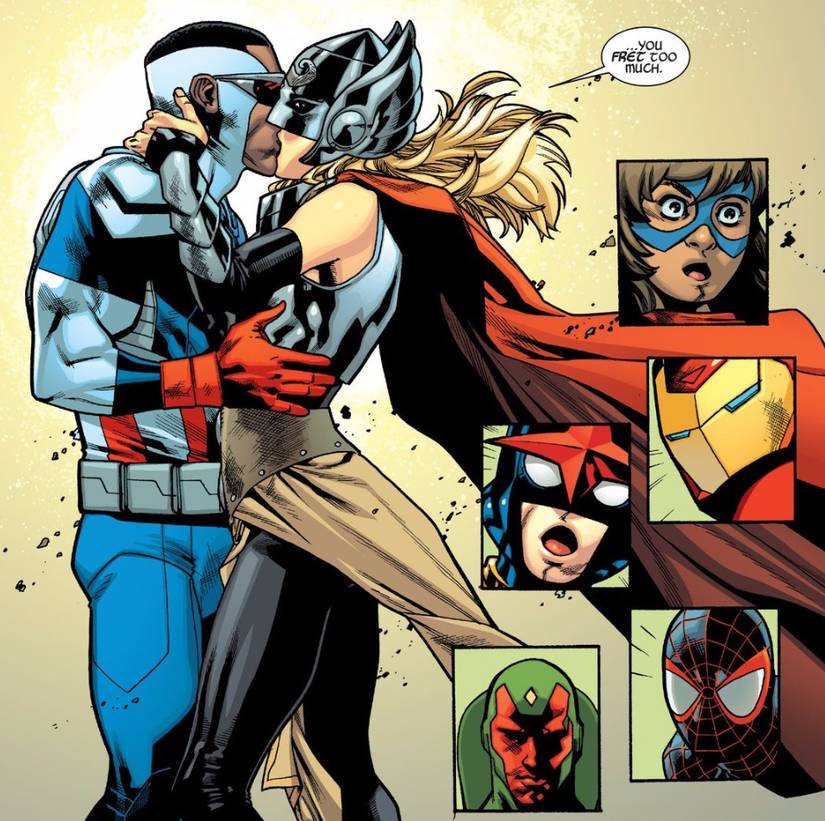 Now We Know the Story Behind That Thor/Captain America Kiss...
